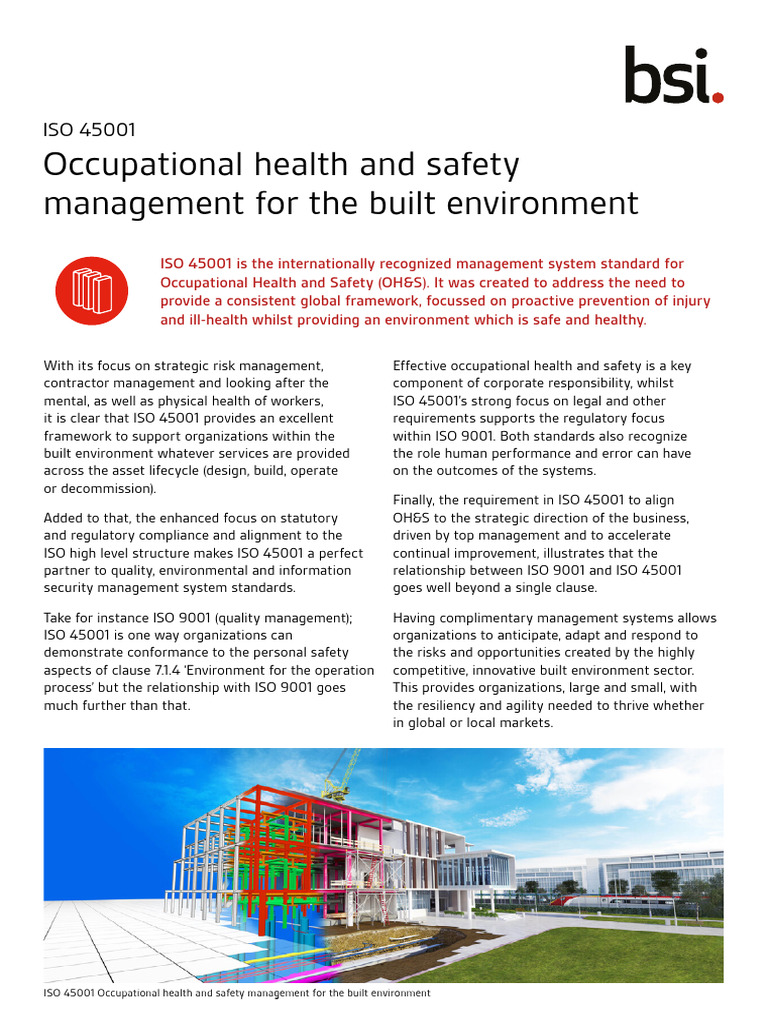 ISO 45001: Health & Safety in Construction | PDF | Occupational Safety ...