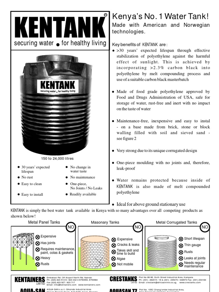 Kentanks Brochure | PDF | Toilet | Polyethylene