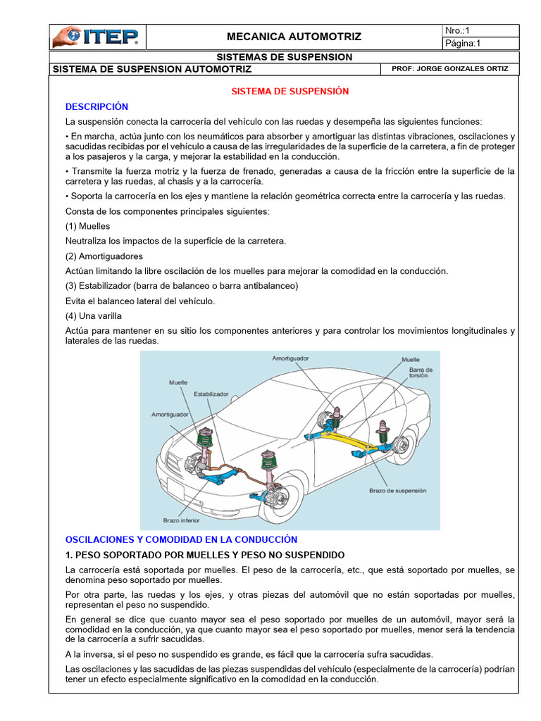 Microsoft Word - SISTEMA DE SUSPENSIÓN 1 | PDF | Eje | Neumático