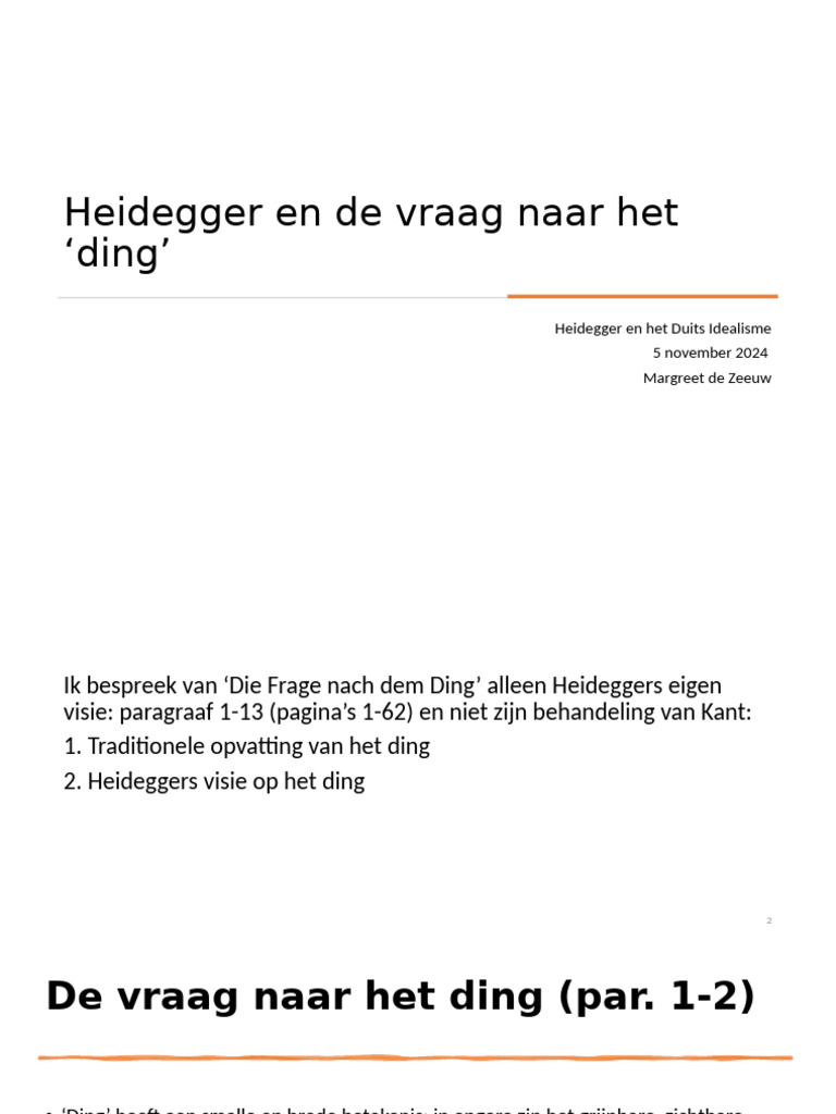 Heidegger en Het Ding | PDF