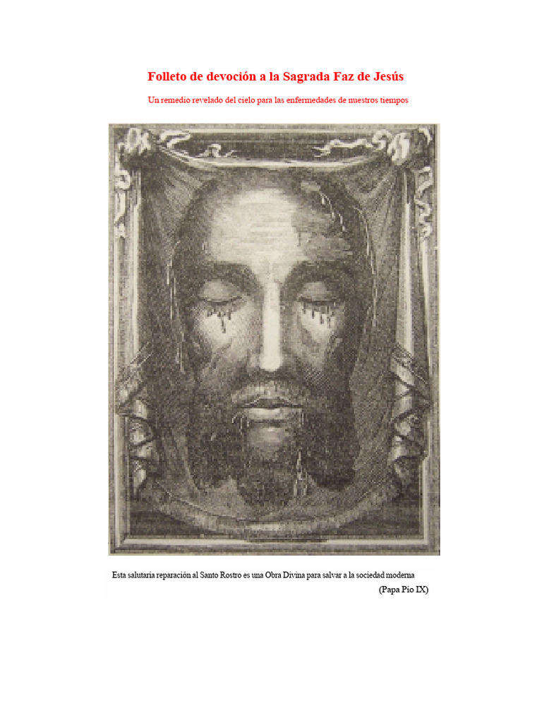 Devoción a la Sagrada Faz de Jesús | PDF | Creencia religiosa y doctrina