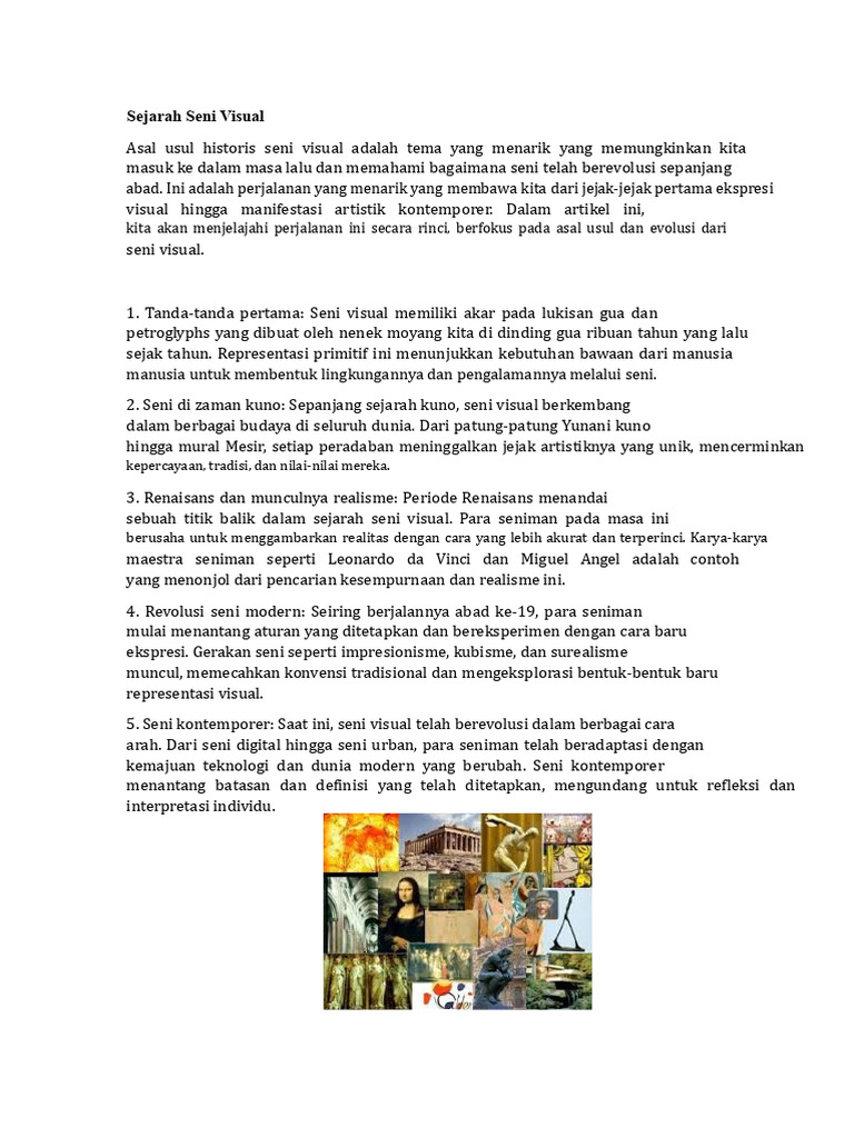 Evolusi Sejarah Seni Visual | PDF