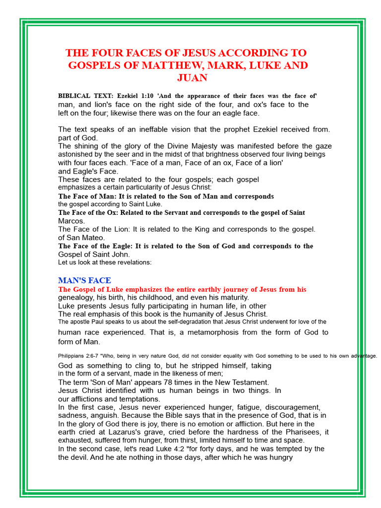 The Four Faces of Jesus According To The Gospels of Matthew 44 | PDF ...