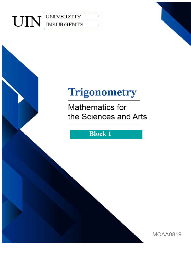 Block 1 | PDF | Trigonometric Functions | Trigonometry