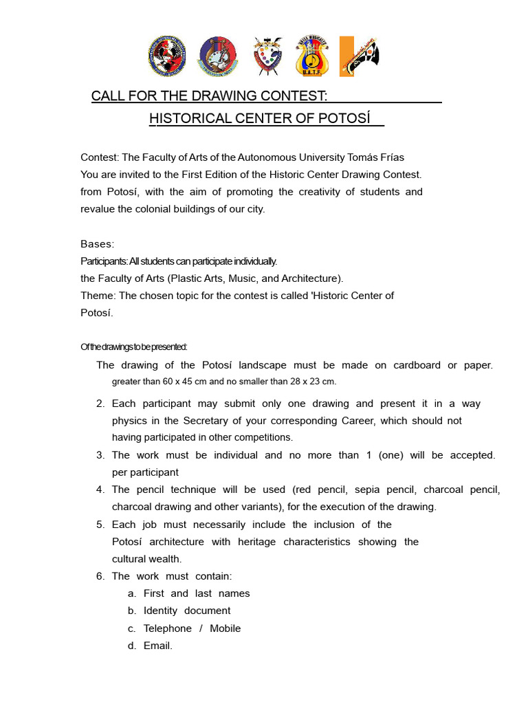Potosí Historic Center Drawing Contest | PDF