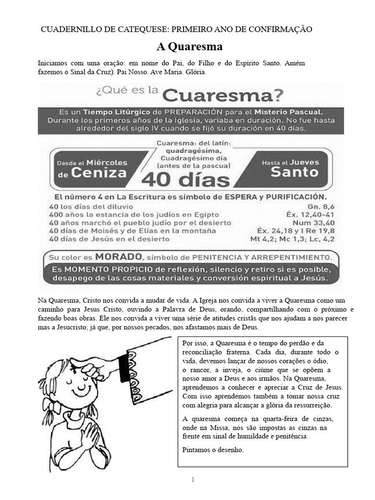 Catequese: Quaresma e Semana Santa | PDF | Quaresma | Maria, mãe de Jesus