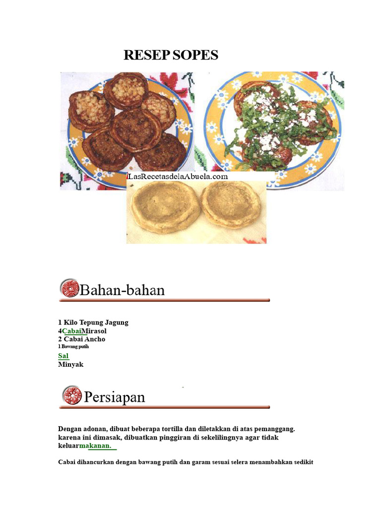 Resep Sopes 2 | PDF