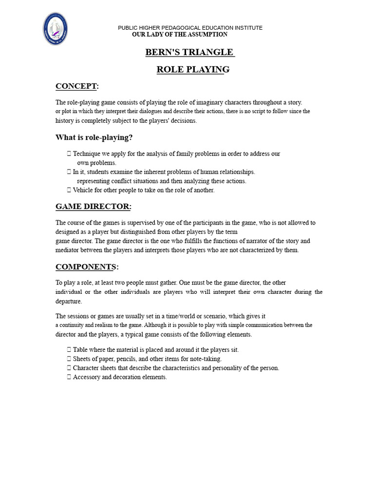 Berns Triangle Role Playing Game | PDF | Attitude (Psychology) | Creativity