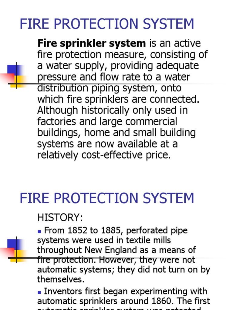 11-Fire Protection System | PDF | Fire Sprinkler System | Building ...