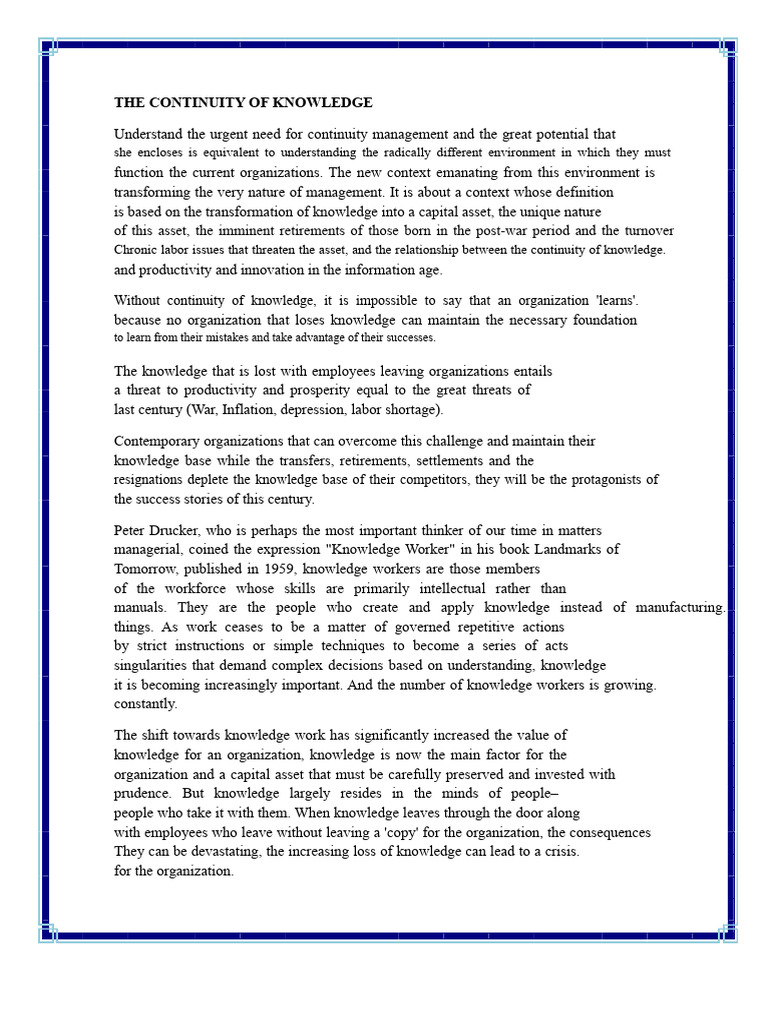 The Continuity of Knowledge | PDF | Knowledge | Innovation