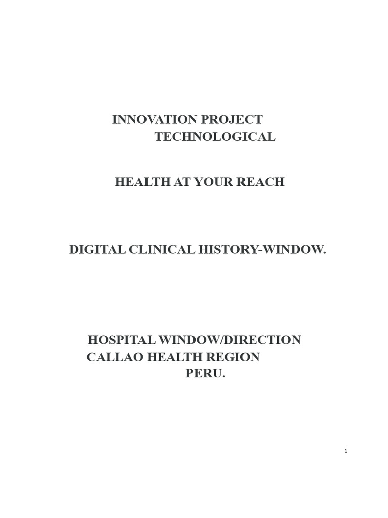 Digital Clinical History Project Peru | PDF | Electronic Health Record ...