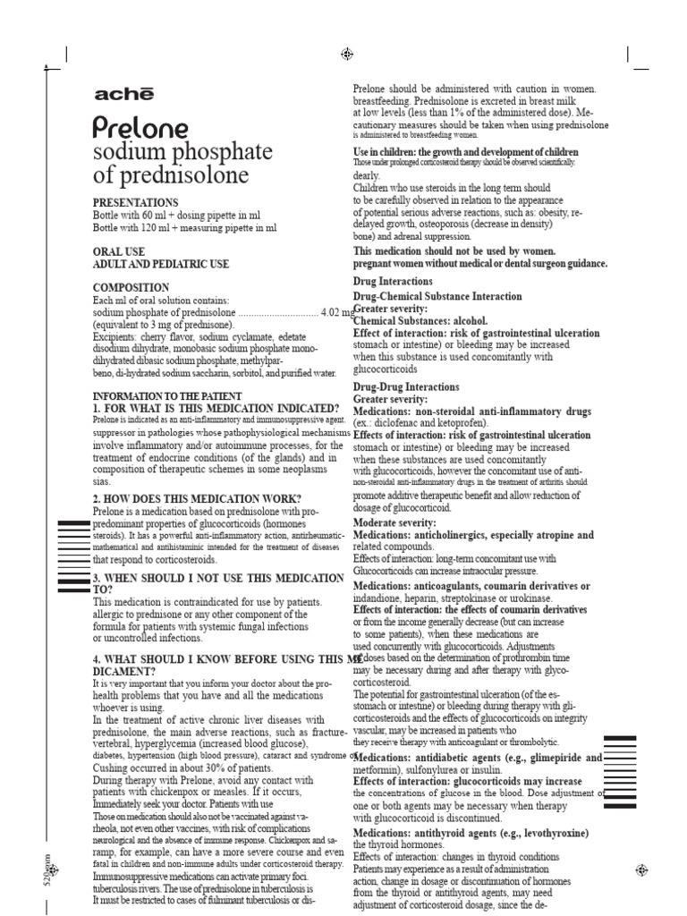 Patient Bullets Prelone Oral Solution | PDF | Medical Specialties ...
