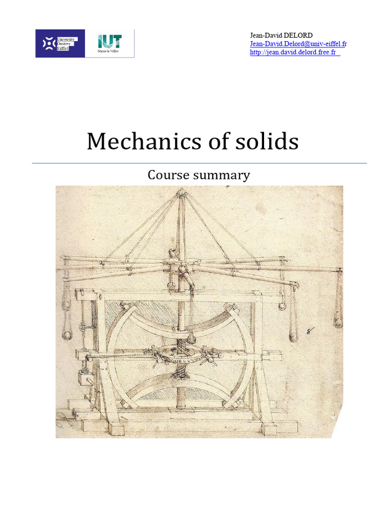 Solid Mechanics Course Overview | PDF | Acceleration | Mechanics