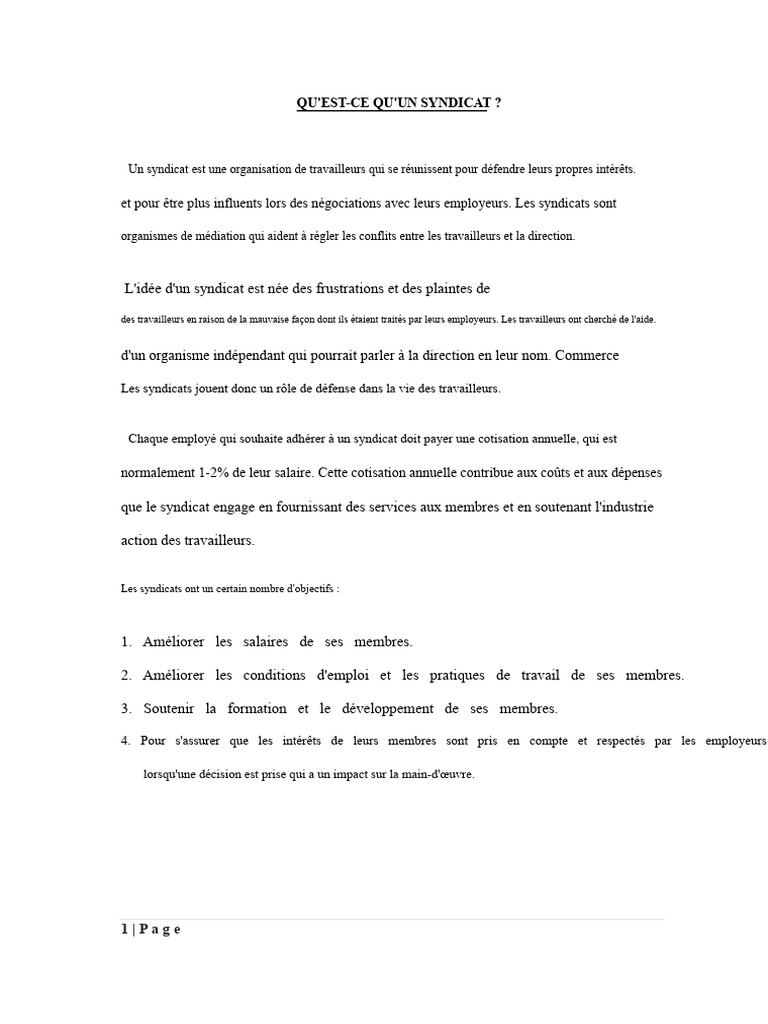 Comprendre le rôle des syndicats | PDF | Grève | Salaires