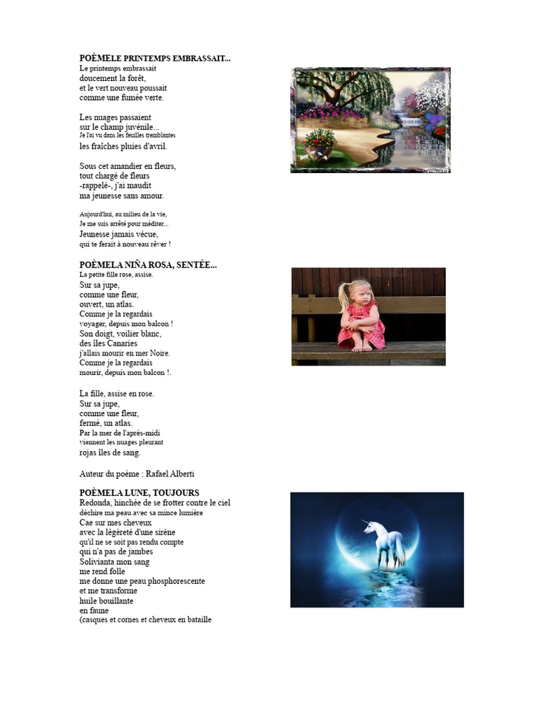 10 Poèmes Avec Des Images | PDF