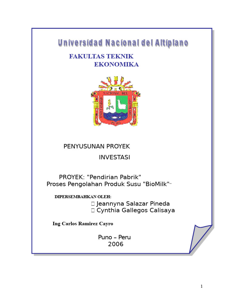 Proyek Susu Word | PDF