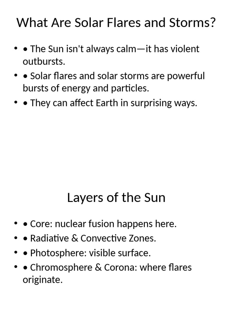 Understanding Solar Flares and Storms | PDF