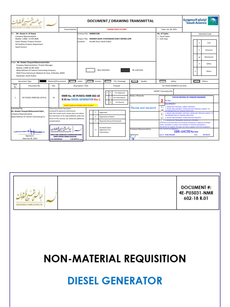 Tamimi Hdoi TR 0999 NMR No.4e Pu5031 NMR 602 18 r.01 Diesel Generator Rev.1 - Commented - Code 2 ...