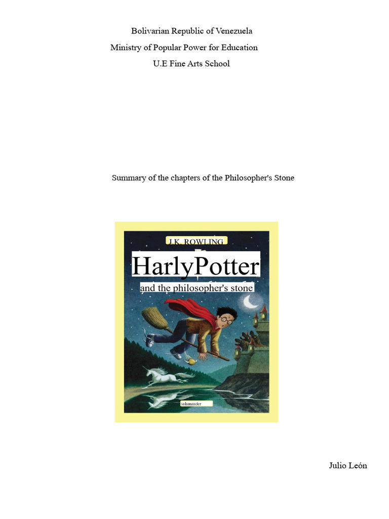 Sorcerer's Stone Chapter Summaries | PDF | Harry Potter