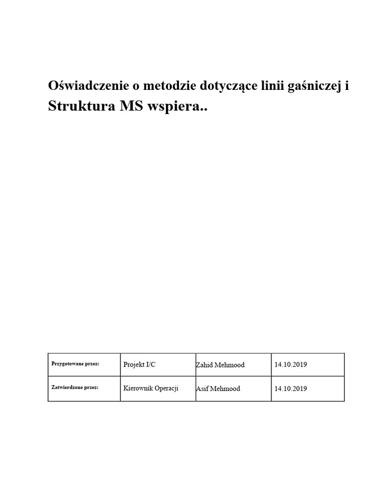 WMS Dla Linii I Podpór Systemu Gaśniczego | PDF