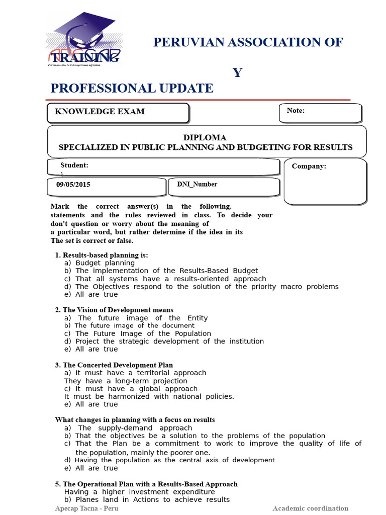 Diploma Exam Planning and Public Budget by Results | PDF | Budget | Auction