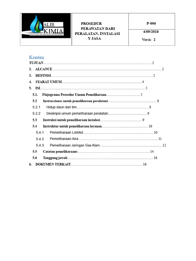 Prosedur Pemeliharaan Peralatan, Fasilitas, Dan Layanan | PDF