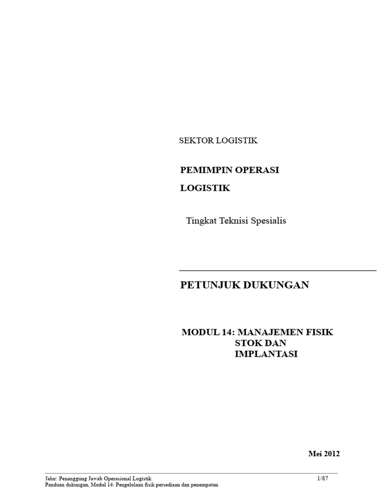 M14 - Manajemen Fisik Stok Dan Penempatan | PDF