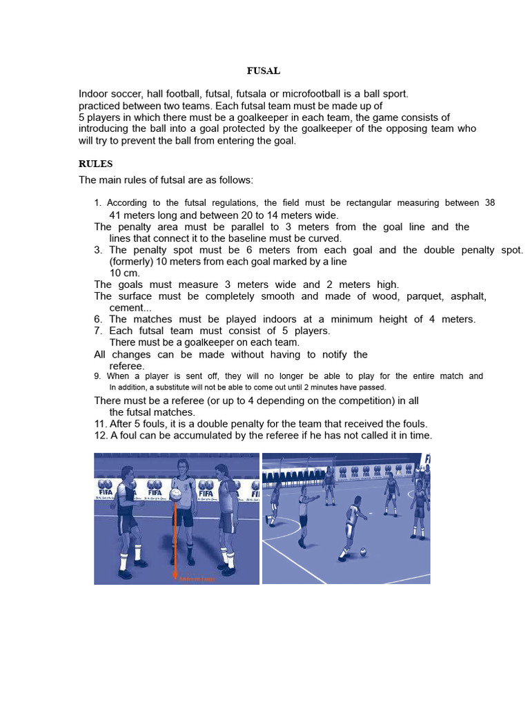 Futsal Rules and Techniques Guide | PDF | Sports Rules And Regulations ...