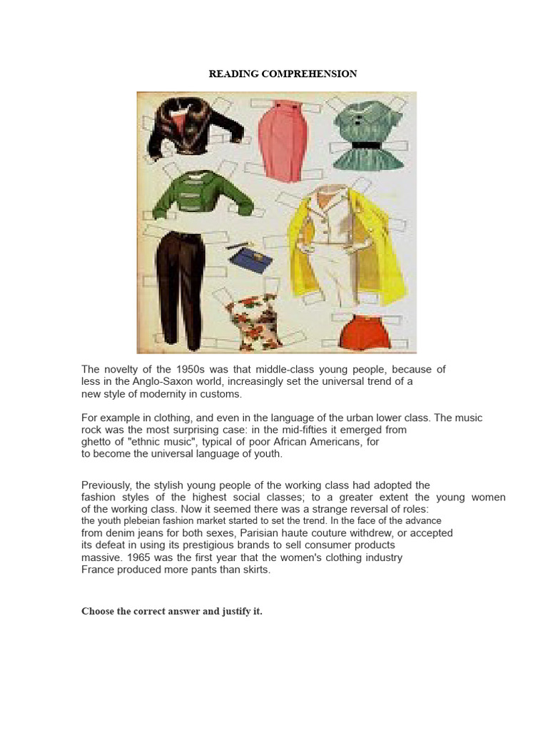 Reading Comprehension 2 Costumes | PDF