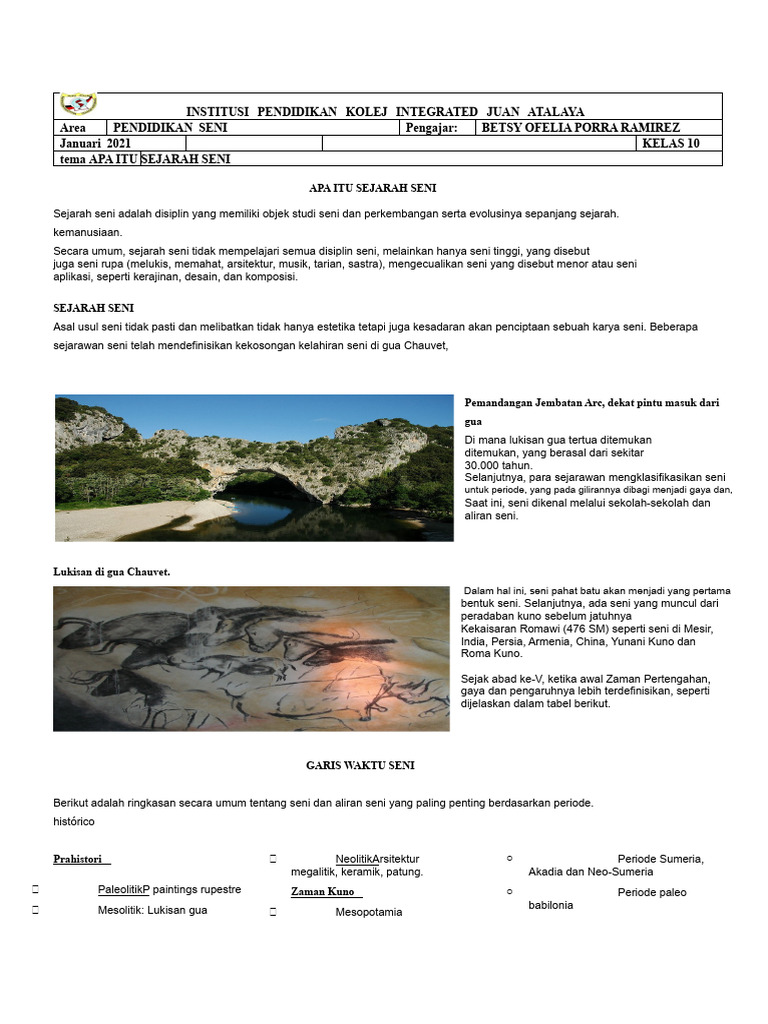 WORKSHOP 1 10TH GRADE WHAT IS ART HISTORY Workshop 1 To Submit | PDF