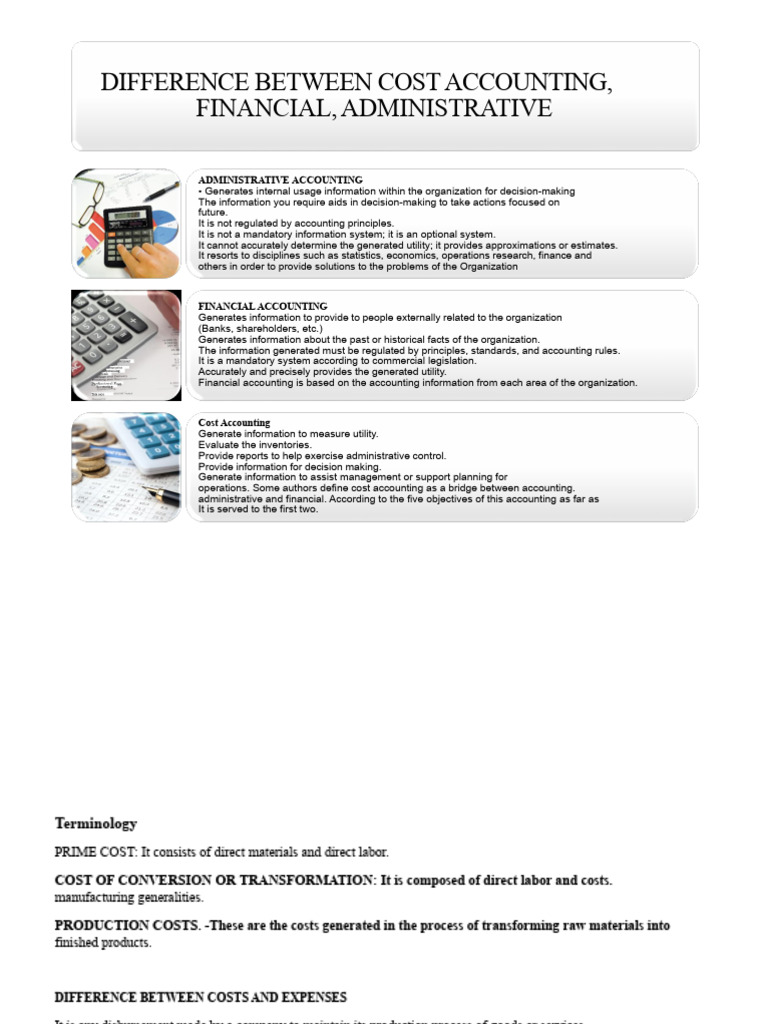 Cost vs. Financial vs. Administrative Accounting | PDF | Expense | Cost ...