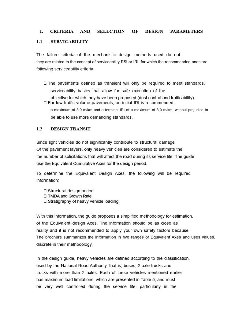 Design Parameters for Pavement Serviceability | PDF | Road Surface ...
