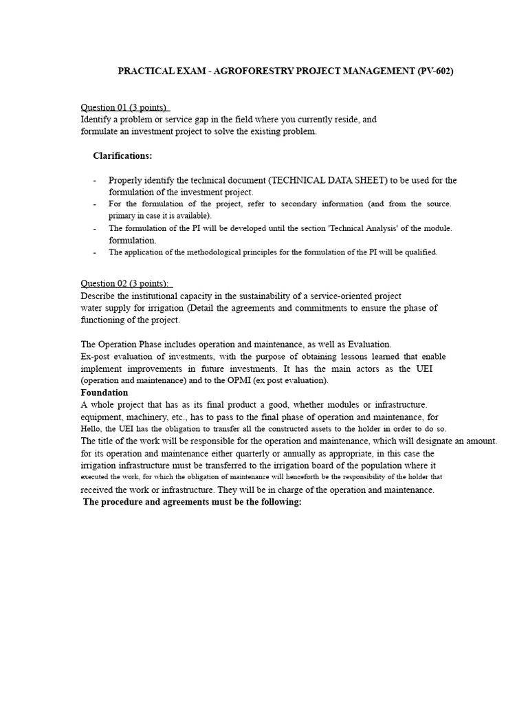 Final Project Practice Exam | PDF | Evaluation | Project Management