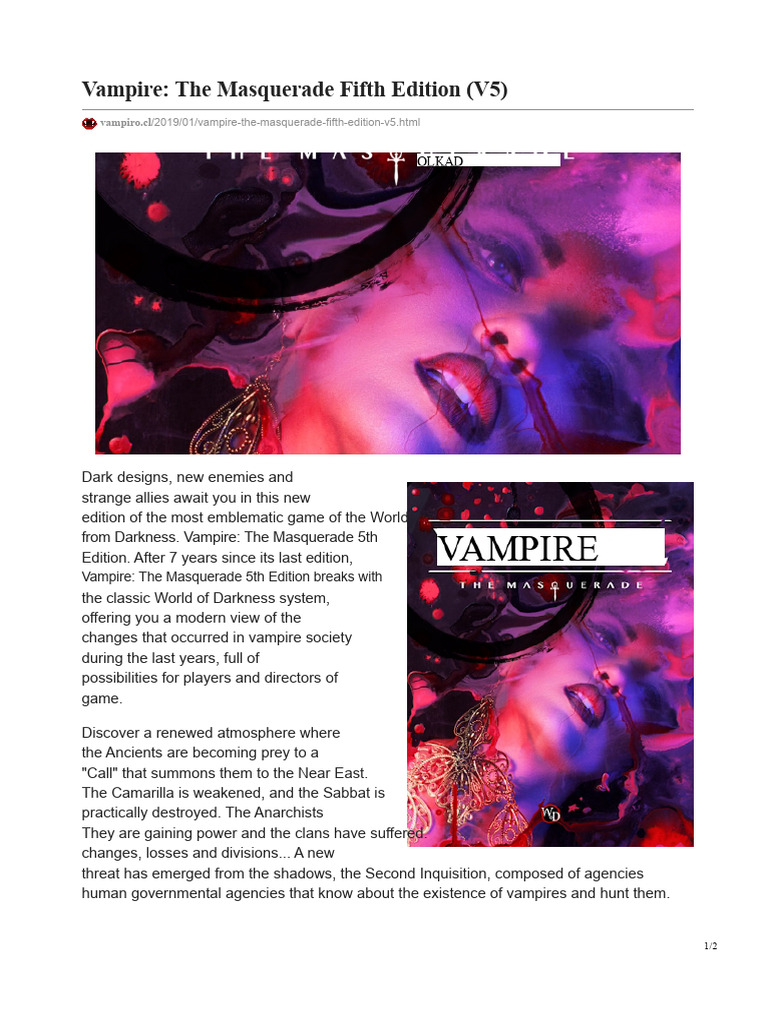 Vampire: The Masquerade V5 Overview | PDF