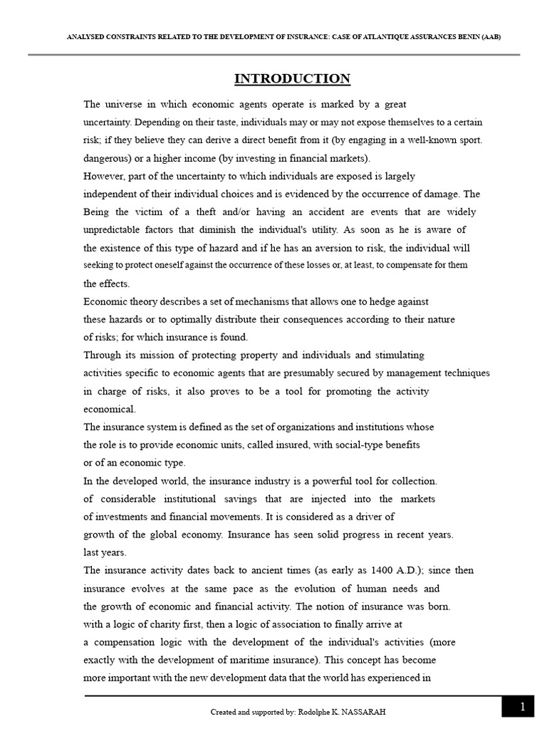 Master's Thesis Final Version | PDF | Insurance | Risk