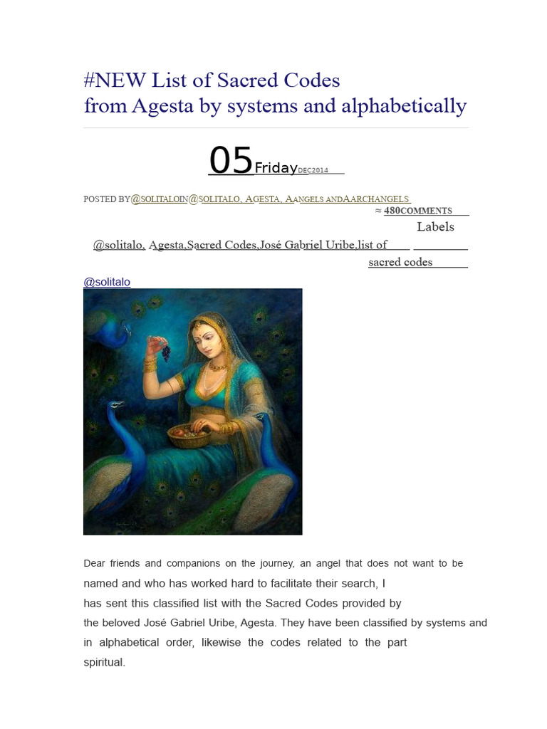 Sacred Codes List by Agesta | PDF | Lung | Infection