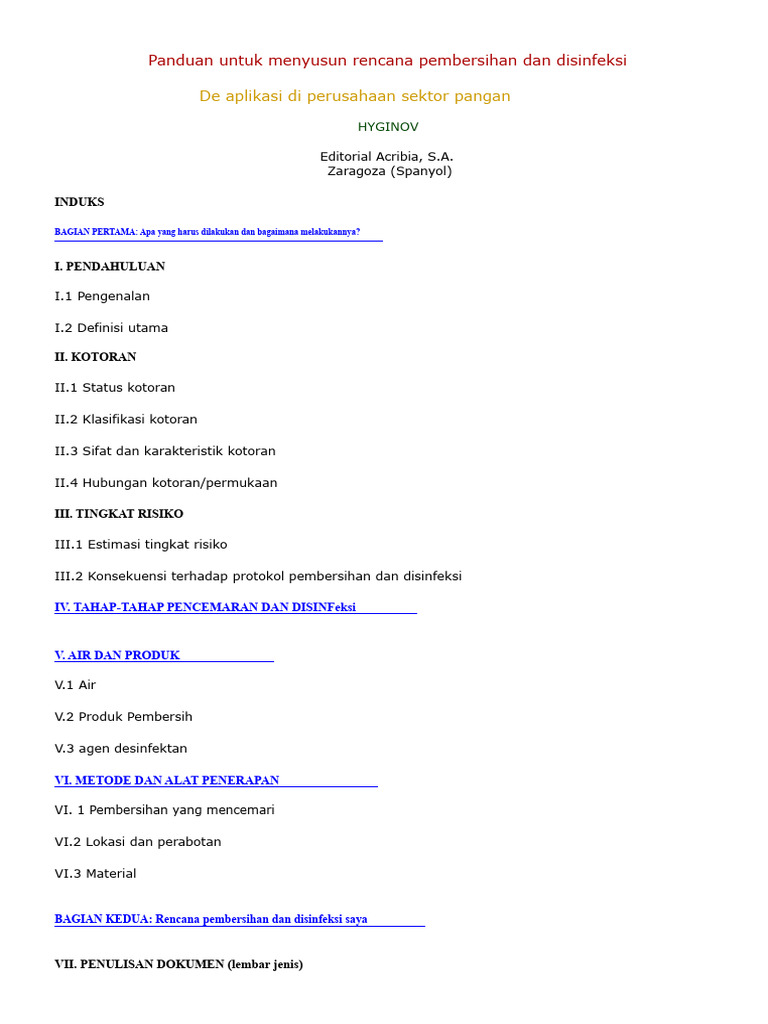 Panduan Untuk Menyusun Rencana Pembersihan Dan Disinfeksi | PDF