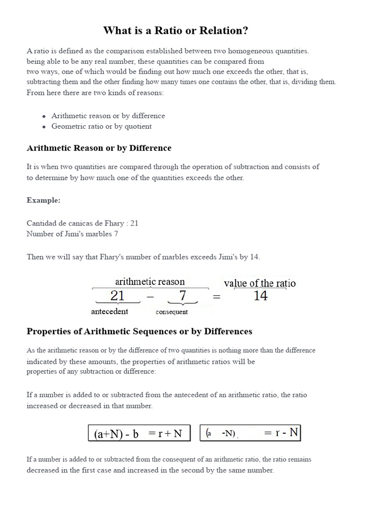 REASONS AND PROPORTIONS - Formulas and Exercises | PDF | Ratio | Multiplication