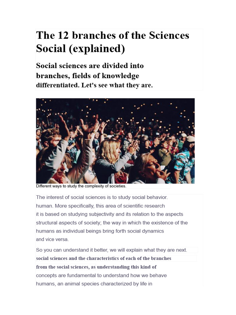 12 Branches of Social Sciences Explained | PDF | Social Sciences | Science