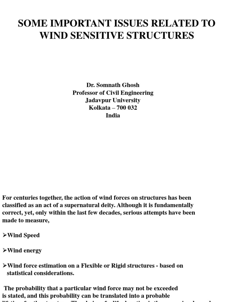 Some Important Issues Related To Wind Sensitive Structures | PDF ...