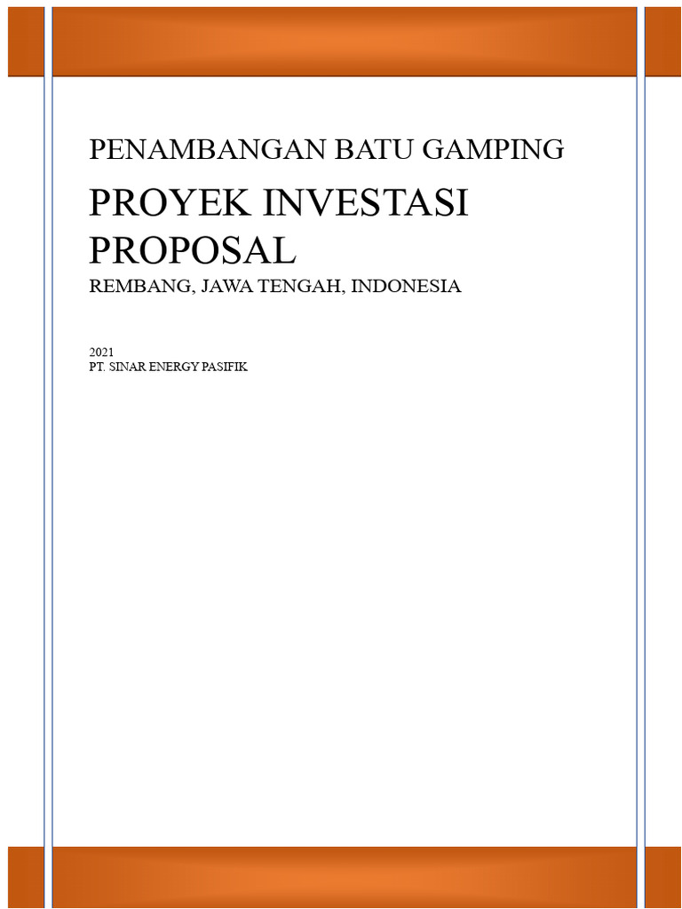 Proposal Penambangan Batu Gamping Rembang | PDF