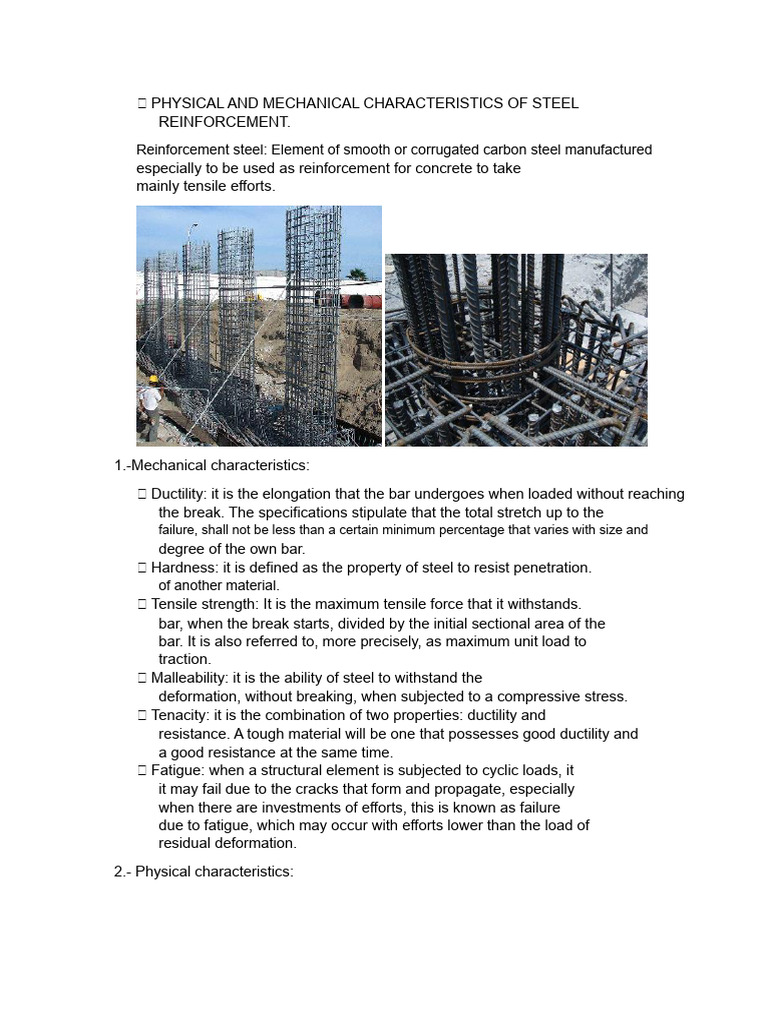 Steel Reinforcement: Properties & Characteristics | PDF | Ductility ...