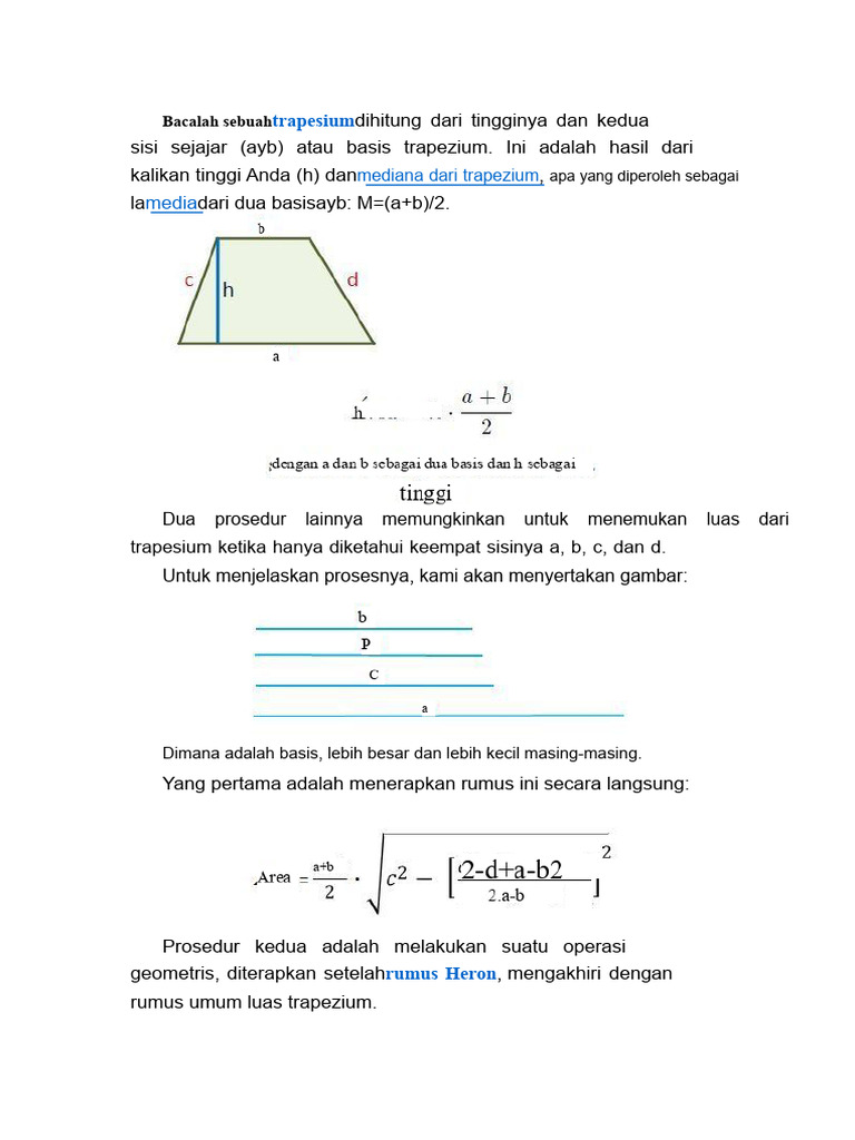 Rumus Luas Trapezium dan Prosedurnya | PDF