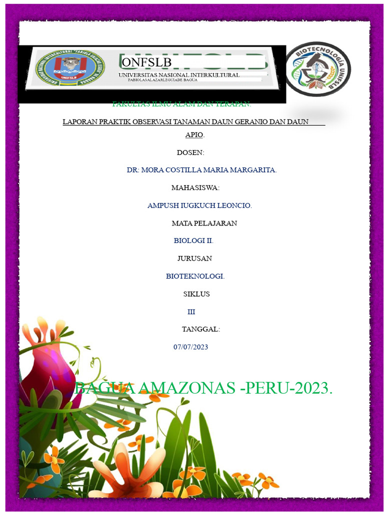 Pengamatan Daun Geranium dan Seledri (1) | PDF