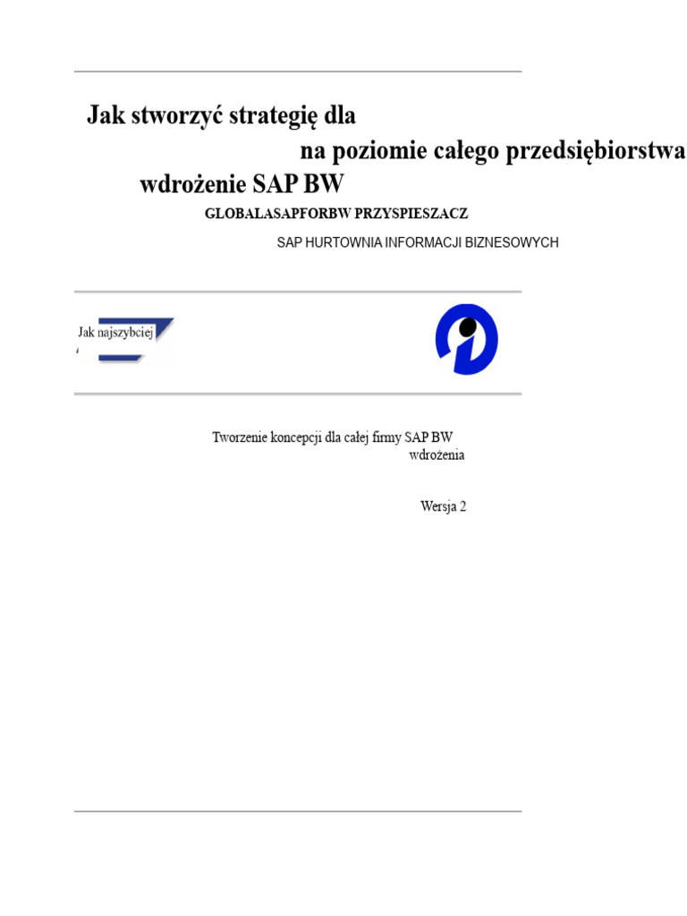 770 Sap BW Strategia Wdrożenia | PDF