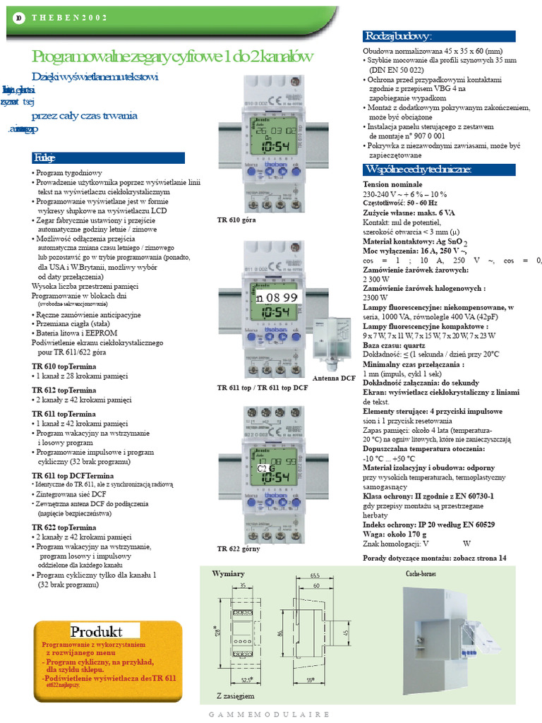 Zegar Theben 610 Top 2 1 Do 2 Kanałów | PDF