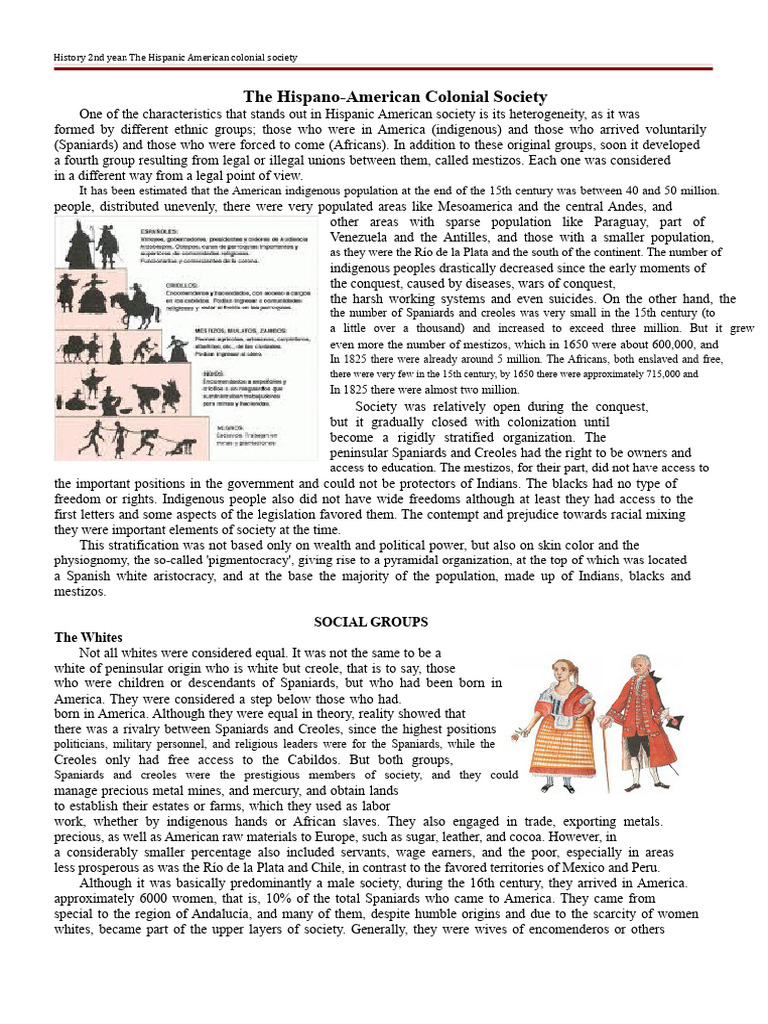 The Hispano-American Colonial Society | PDF | Spanish Colonization Of ...
