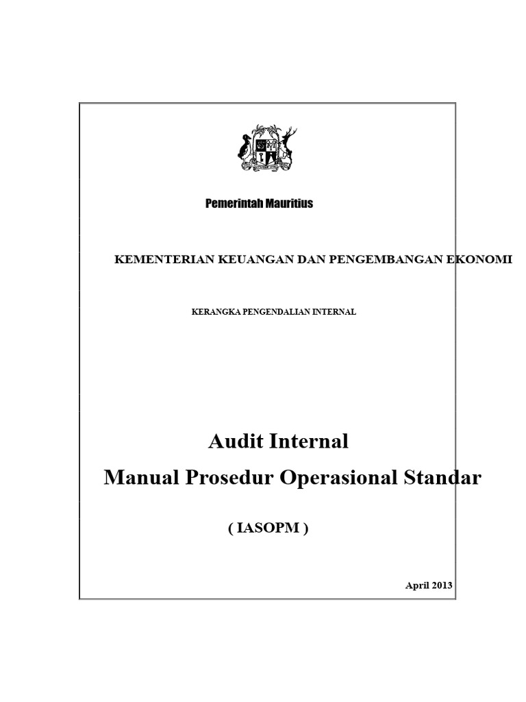 Manual Prosedur Operasional Standar Audit Internal | PDF