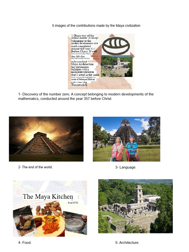 5 Images of The Contributions Made by The Mayan Civilization | PDF