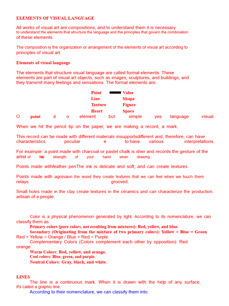 Elements of Visual Language | PDF | Composition (Visual Arts) | Color